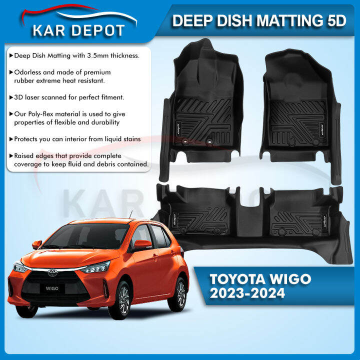 TOYOTA WIGO 2023-2024 5D Deep Dish Matting | Lazada PH
