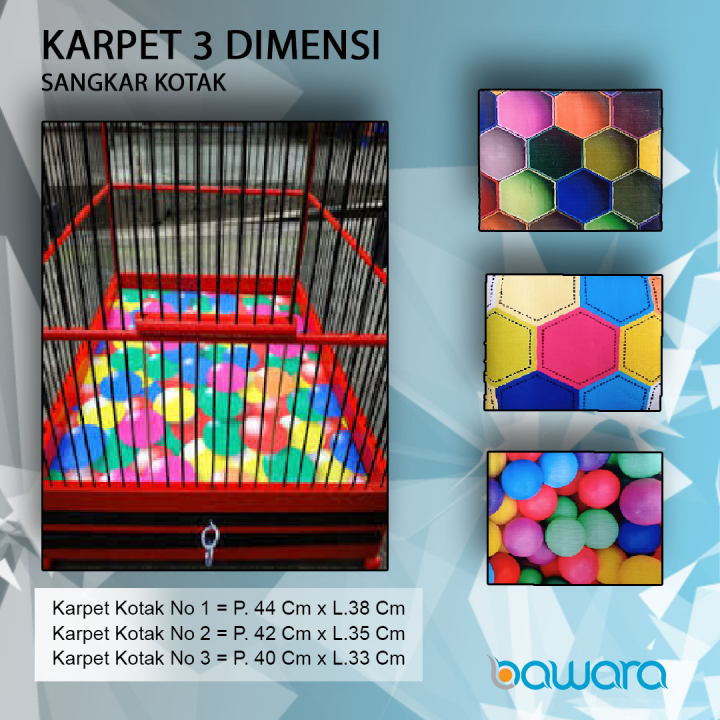 KARPET SANGKAR KOTAK TAMPILAN MOTIF 3 DIMENSI BAWARA STORE | Lazada ...