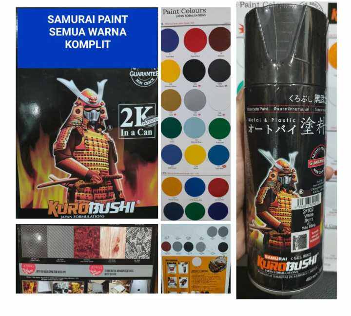 Pilok Pilox Samurai Kurobushi cat semprot samurai Hitam Samurai Hitam Doff Dop Merah Putih Clear ...