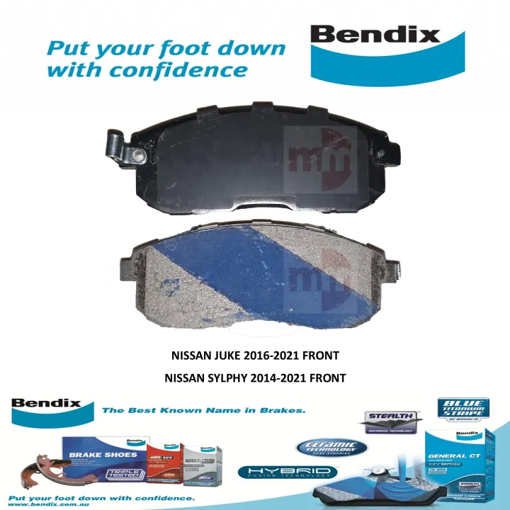 BENDIX GCT BRAKE PADS for NISSAN JUKE 2016-2021 / SYLPHY 2014-2021 FRONT DB1485 GCT (4 PCS SET ...