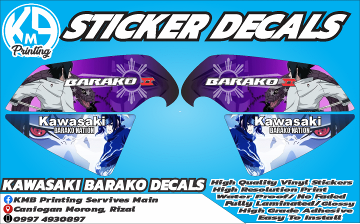 Kawasaki Barako 2 Uchiha Sasuke Design 2 Sticker Decals | Lazada PH