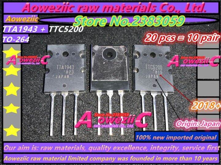 Aoweziic 10pair 2018+ 100% imported original TTA1943 TTC5200 A1943 C5200 TO-264 high-power ...