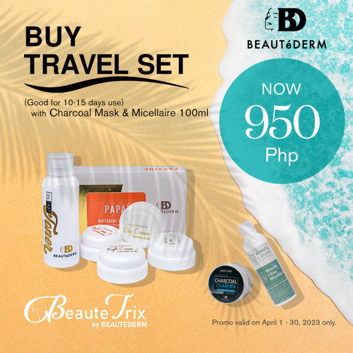 Beautederm Travel Set with FREEBIES Micellaire Makeup Remover 100ml ...