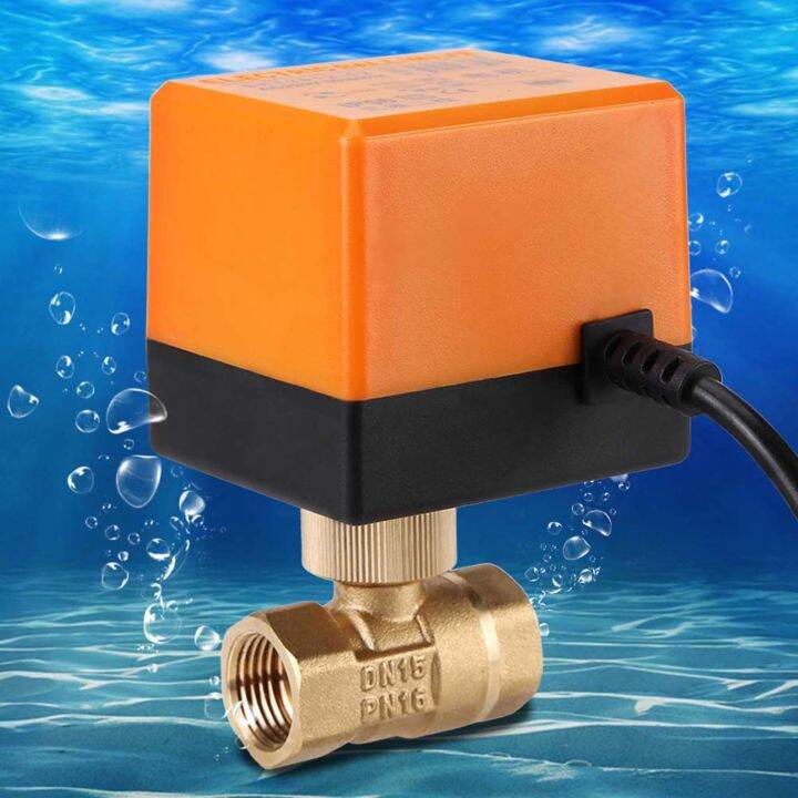 Ac 220v Brass Electric Motorized Ball Valve 2 Way 3‑wire 1 6mpa Thread