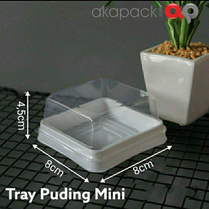 (50pc) Tray Mika Puding Mini Kotak / Tray Cake / Tray Mochi | Lazada Indonesia