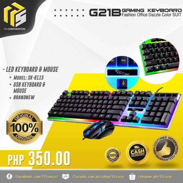 [T5 COMPUTERS] G21B Keyboard USB Wired Gaming Keyboard and Mouse Set ...