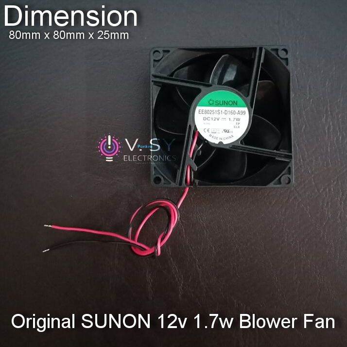 Original SUNON Heavy Duty 12v dc 1.7w 80mm x 80mm x 25mm Blower Fan ...