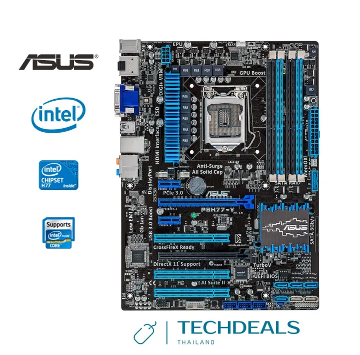 Mainboard Motherboards (เมนบอร์ด) Intel LGA 1155 Chipset H77 ASUS P8H77 ...