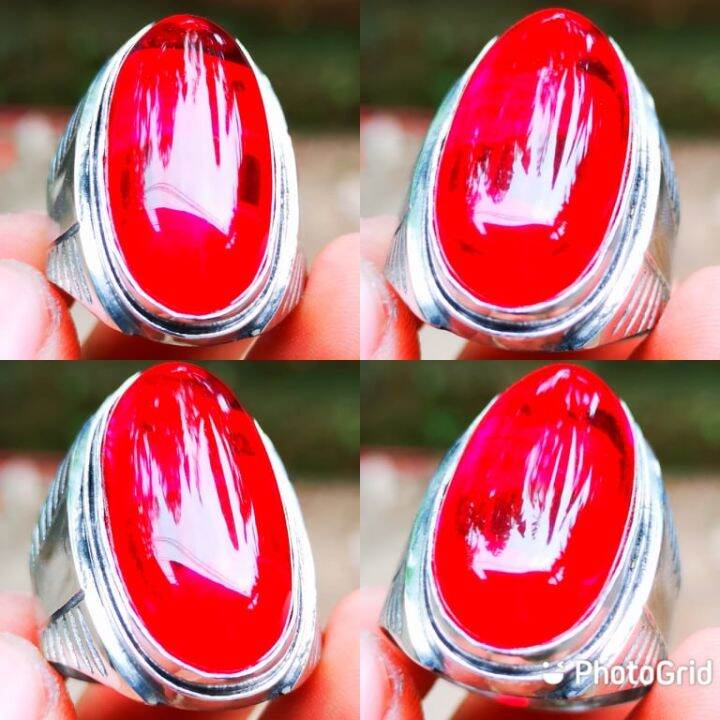 Batu Akik Merah Siem Model Pandan Kristal Big Size | Lazada Indonesia