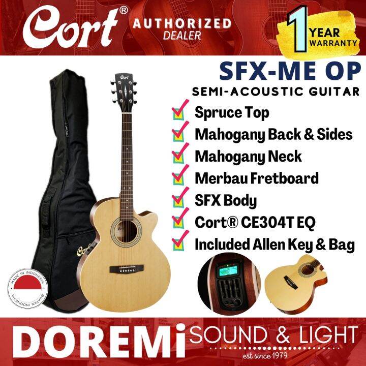 Cort SFX-ME Semi Acoustic Guitar With Gigbag, Open Pore (SFX-ME/OP ...