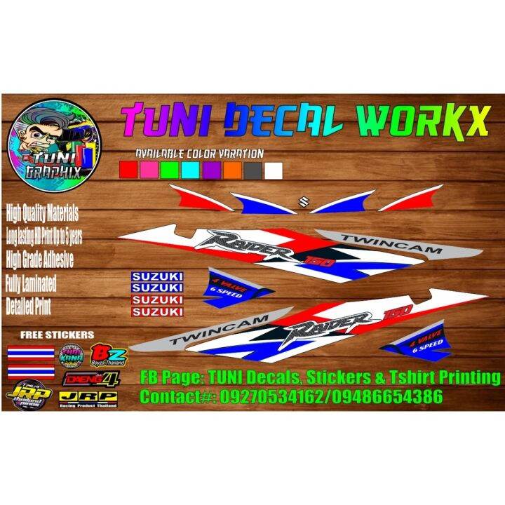 Suzuki Raider 150 1st Gen Decal (Stock Design) MORE COLORS w/ freebies ...