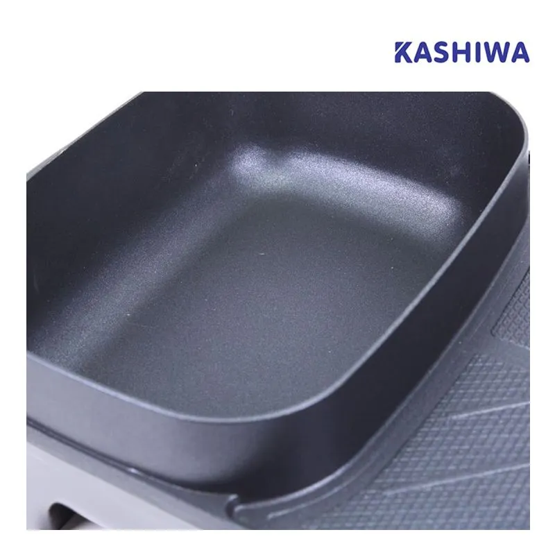 เตาปิ้งย่างไฟฟ้าพร้อมหม้อต้มสุกี้ KASHIWA เคลือบ non-stick มีที่ระบายน้ำมัน KW-308 - เตาปิ้งย่าง ...