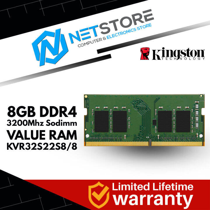 KINGSTON 8GB DDR4 3200Mhz Sodimm VALUE RAM - KVR32S22S8/8 | Lazada