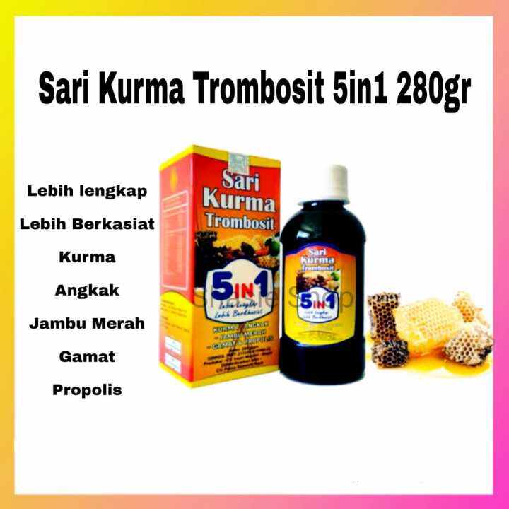 Sari Kurma Trombosit 5in1 280 gr Plus Gamat Dan propolis Lebih Lengkap ...