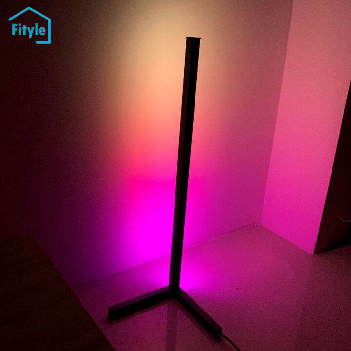 Fityle Color Changing RGB Mood Lighting Metal LED Corner Floor Wall ...