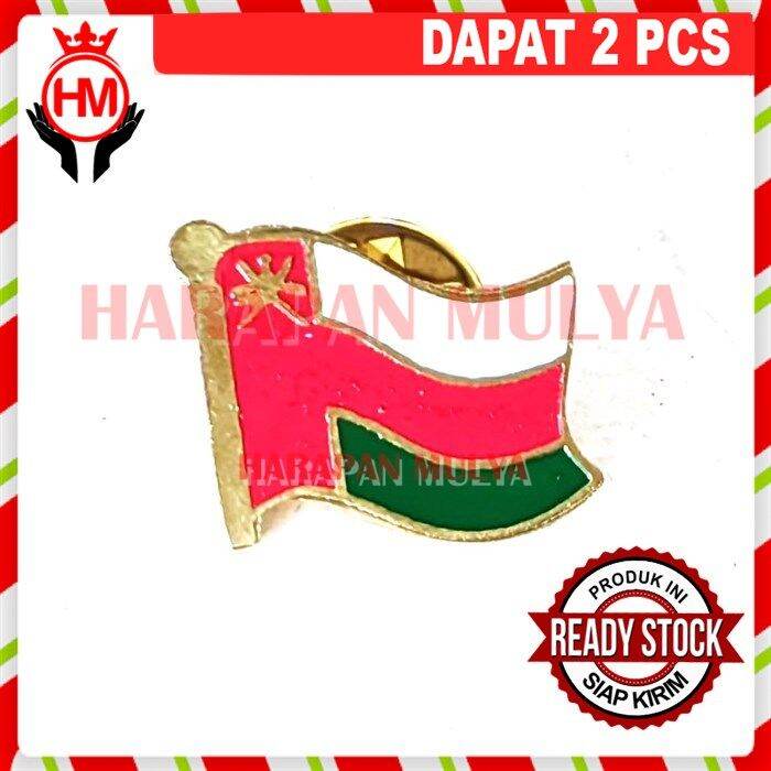 Pin Bendera Oman Pin Flag Oman Pin Bendera Negara Oman Bahan Kuningan ...