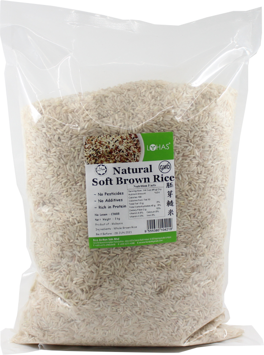 Lohas Natural Soft Brown Rice 3kg | Lazada