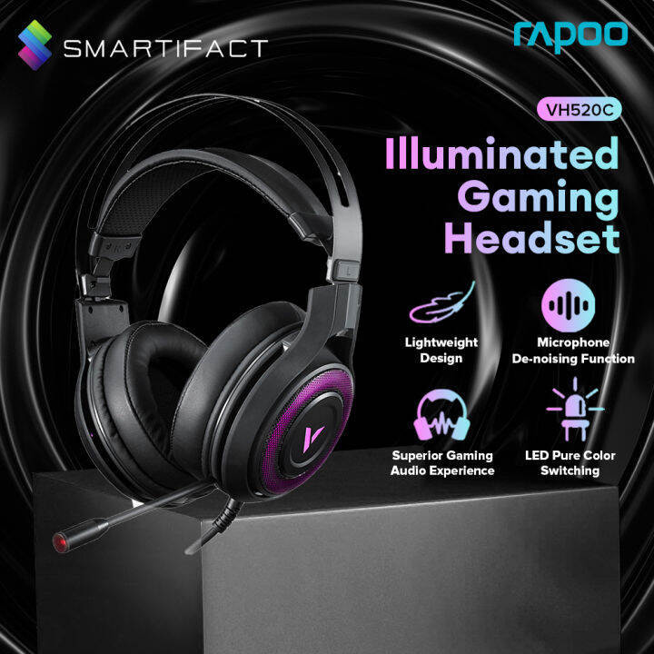 Rapoo VH520C Illuminated Gaming Headset Comfortable LED Breathing Light ...