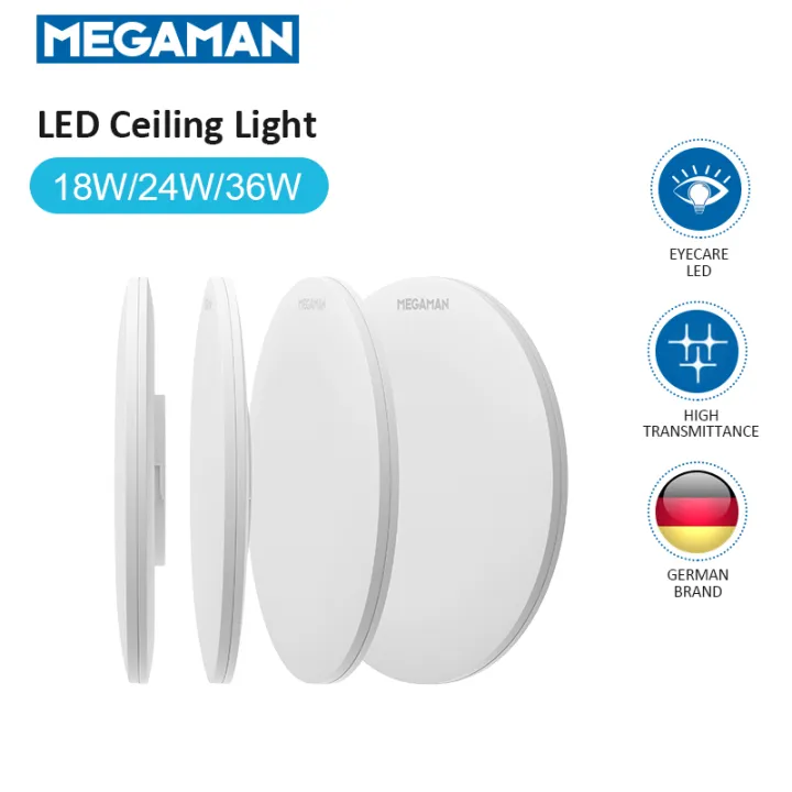 เมกาแมน Megaman โคมซาลาเปา โคมไฟเพดาน LED ขนาด 18W / 24W / 36W แสงขาว ...