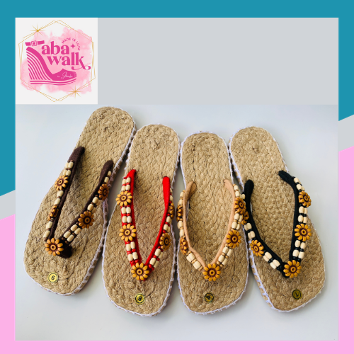 Slippers for women Flat Handmade tsinelas Abaca Beaded | Lazada PH