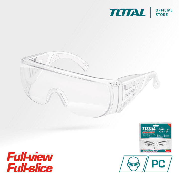 TOTAL Safety Goggles, Polycarbonate (PC), Wrapped Around Style for an ...