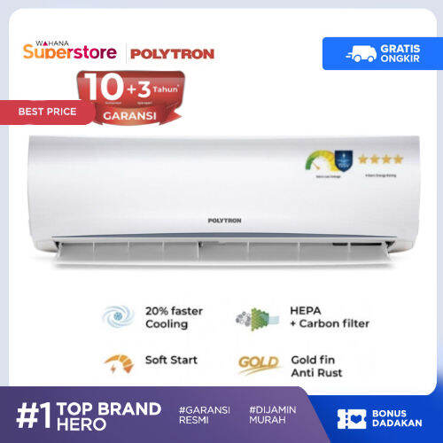 Polytron AC Split Dinding Standard Deluxe2 R32 1/2 PK ( 0.5 PK ) - PAC05VH | PAC 05VH | Lazada ...