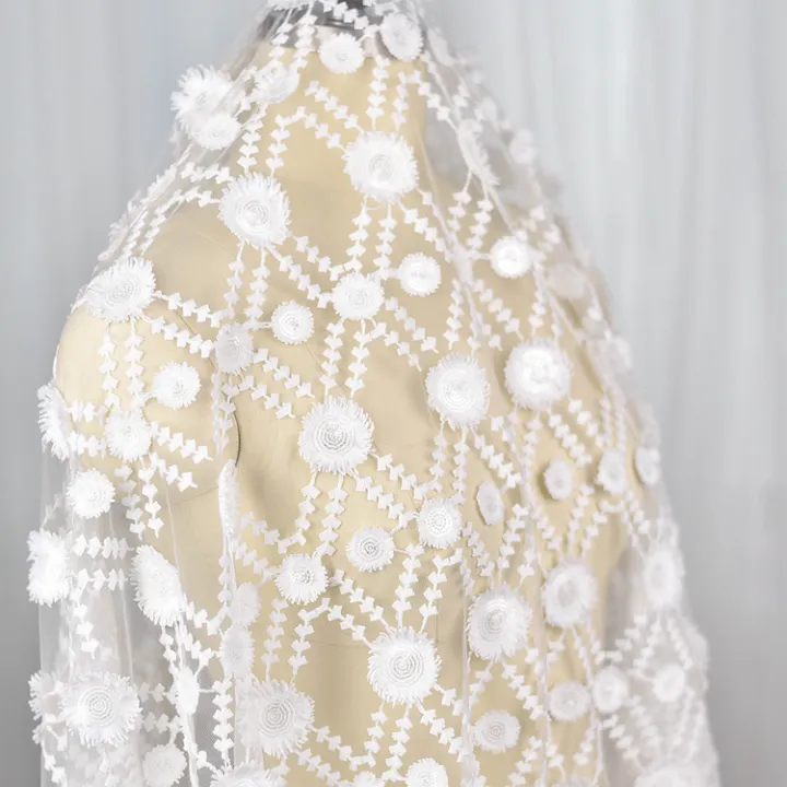 SICODA สง่างามปักดอกไม้ผ้าสำหรับชุดแต่งงาน Diy วัสดุเย็บผ้าความรู้สึก ...