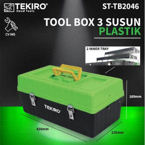 Tekiro Tool Box Plastik 3 Susun Toolbox Toolkit Tempat Kunci Perkakas | Lazada Indonesia