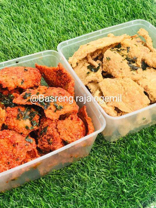 kulit ayam crispy pedas daun jeruk/original daun jeruk kemasan box ...