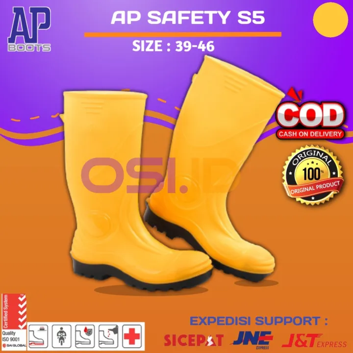 OSI.ID Sepatu Boot Tinggi AP Boots AP SAFETY S5 Kuning Steel Toe + Mid ...