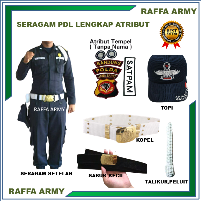 PROMO BAJU SERAGAM PDL SATPAM LENGKAP FULL SET ATRIBUT SETELAN BAJU PDL ...