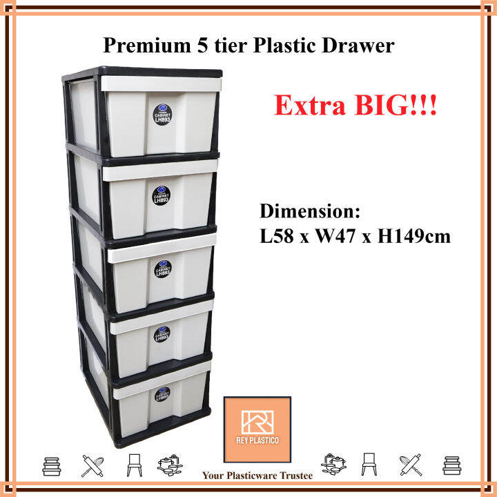 3 / 4/ 5 tier Premium Drawer/ Storage Cabinets/ Plastic Drawer Storage ...