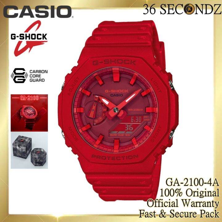GA-2100-4A - New Original Casio G-Shock Men's Watch Carbon Core Red-Out ...