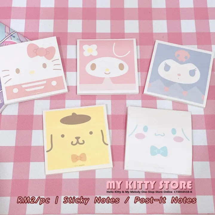 Cartoon Hello Kitty My Melody Kuromi Sticky Notes Pompompurin ...