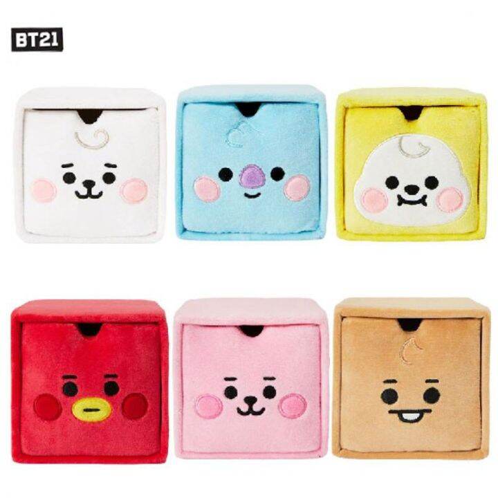 Line Friends Anime Cartoon Bt21 Plush Dolls Desktop Storage Box Kawaii ...