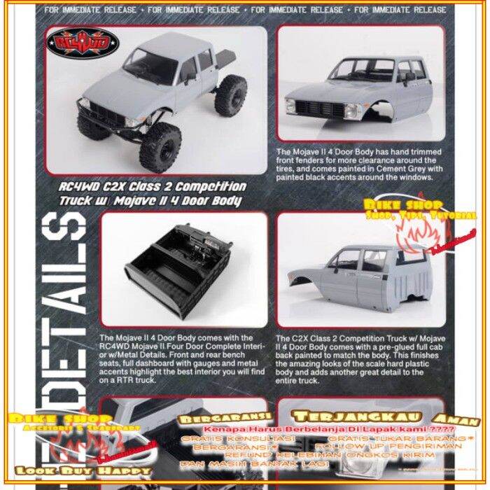RC RTR RC4WD C2X CLASS 2 COMPETITION TRUCK W/ MOJAVE II 4 DOOR BODY | Lazada Indonesia