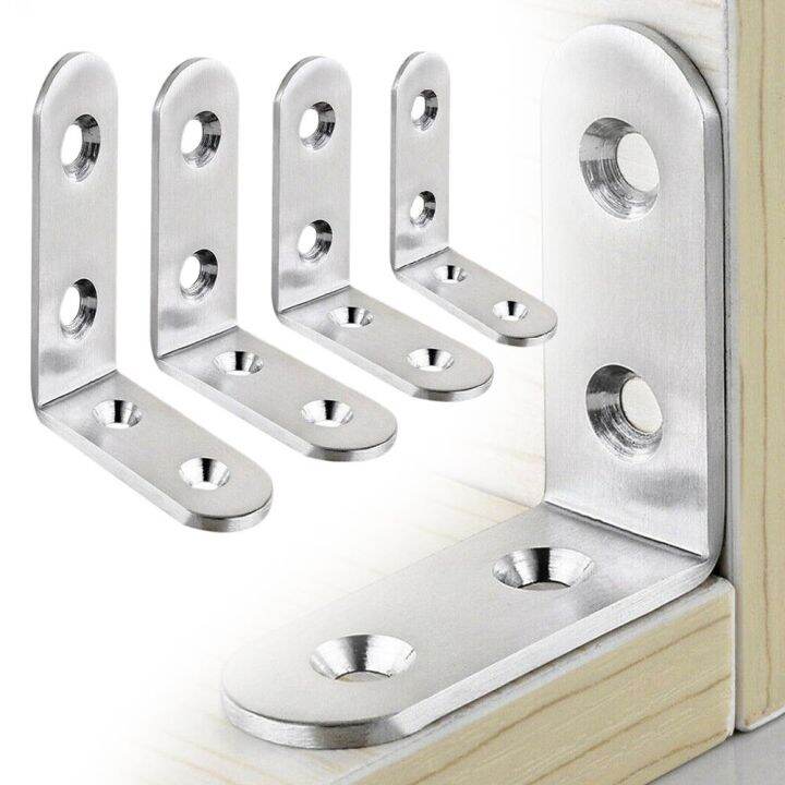 10Pcs L Shape Corner Brackets Solid Stainless Steel Angle Corner ...