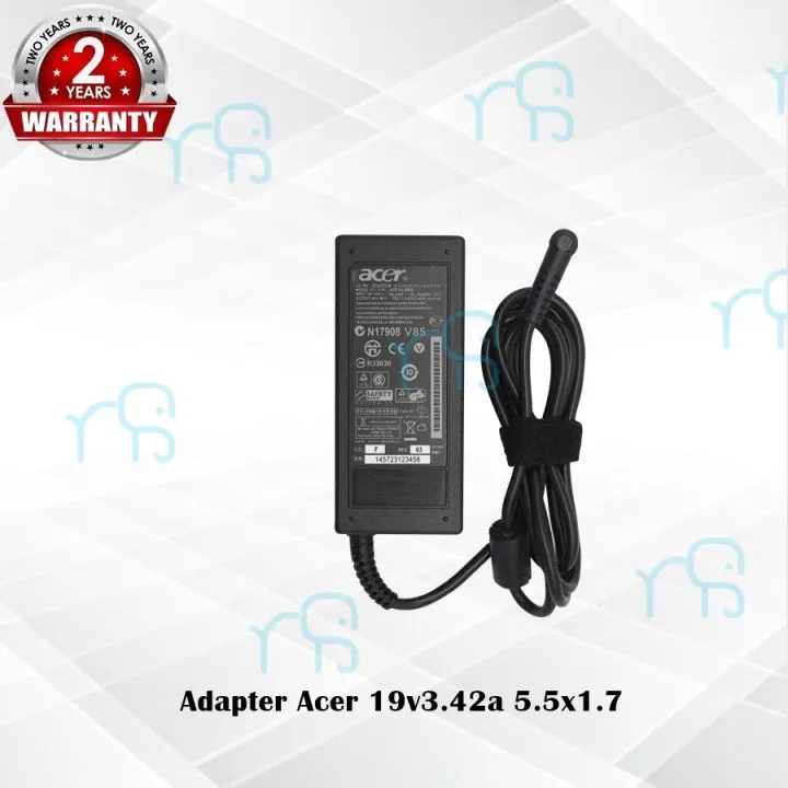 คุณภาพดี Adapter Acer 19v3.42a *5.5x1.7* / อแดปเตอร์ เอเซอร์ 19v3.42a หัว *5.5x1.7* แถมฟรีสายไฟ ...