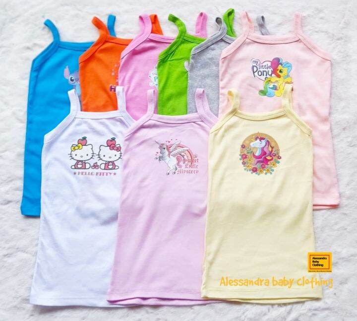 Printed Sando Spaghetti Strap for kids girls ages 1-5 years old PURE ...