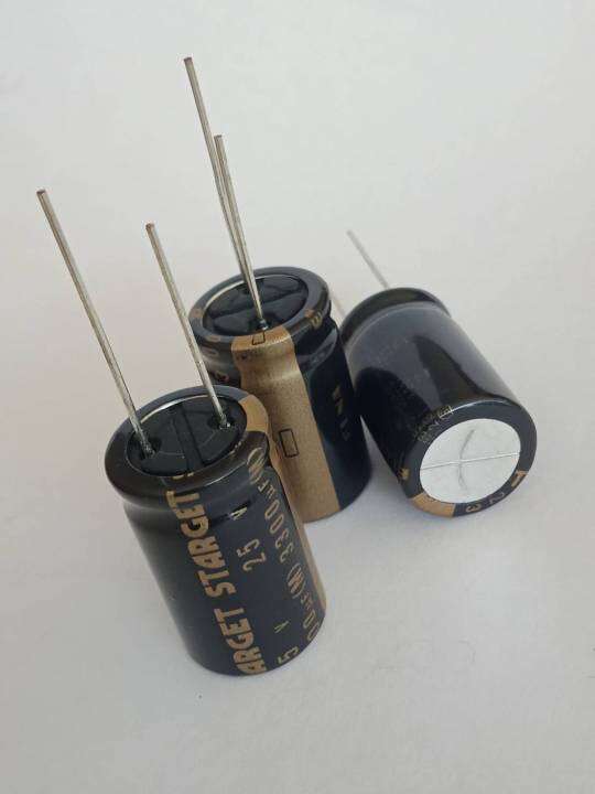 3300UF 25V คาปาซิเตอร์ELNA STARGET สีทอง (แพ็ค3ตัว 75บาท) ขนาด16x26mm แท้ใหม่แกะกล่อง C3300UF ...