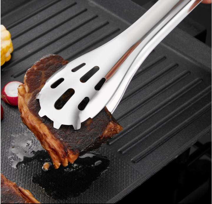 1Pcs สแตนเลสสตีลแหนบอาหารบาร์บีคิว Pastry Clamp แหนบบาร์บีคิว ...