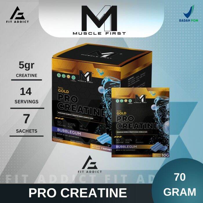 M1 Muscle First Gold Pro Creatine 1 Box 7 Sachet Creatine Monohydrate ...