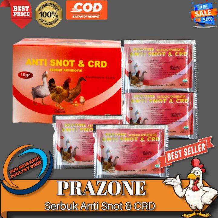 Obat Anti Snot dan CRD obat Prazone Serbuk Antibiotik Ampuh,isi 10 gram ...