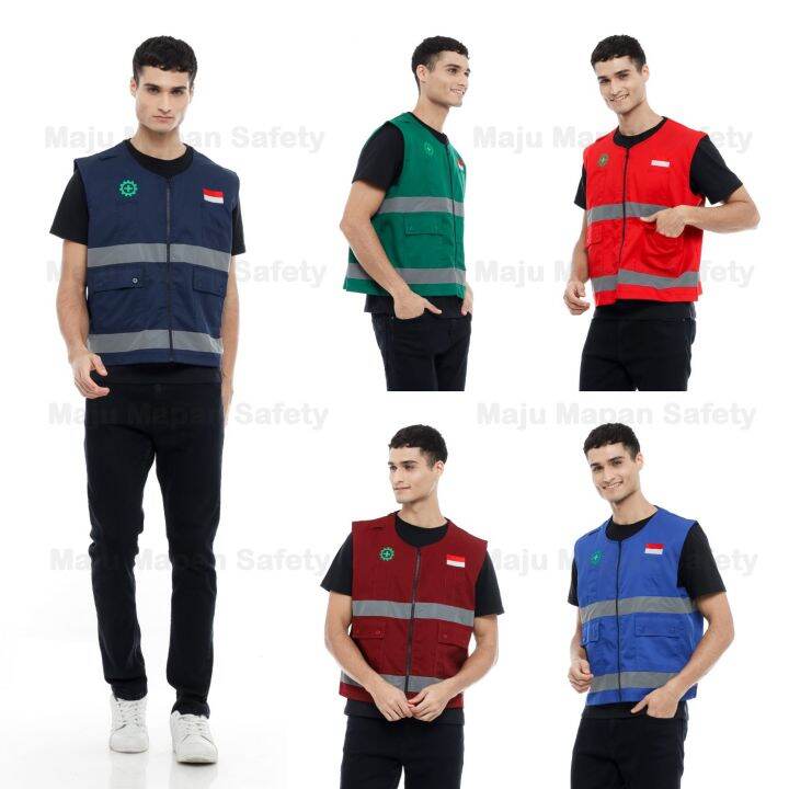Rompi Safety Rompi Proyek Rompi Kerja Lapangan Bahan Drill Outerwear ...