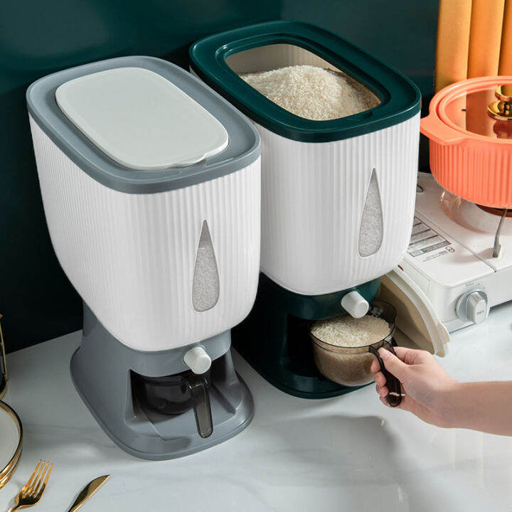 multipurpose large capacity rice storage dispenser 10kg with measure ...