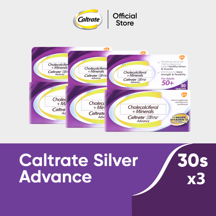 Caltrate Silver Advance Cholecalciferol + Minerals for Age 50+ 30s ...
