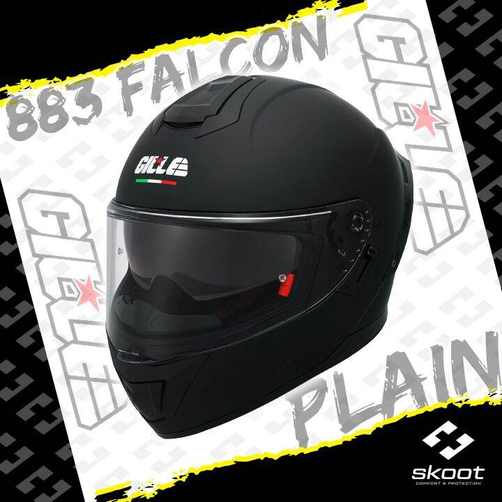 Gille Helmet 883 FALCON PLAIN MATTE BLACK Motorcycle Helmets Full Face ...