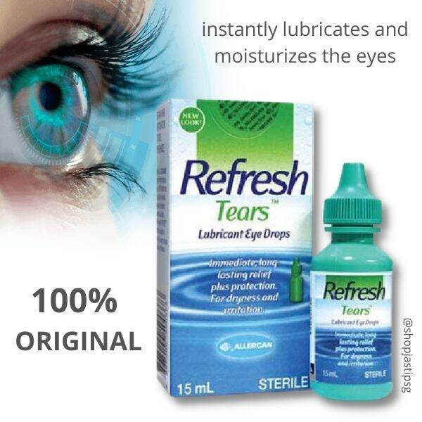 REFRESH TEARS Lubricant Eye Drops ALLERGAN 15 ml Tetes Mata Kering ...