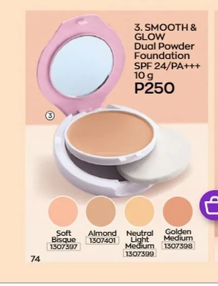 AVON SIMPLY PRETTY SMOOTH & GLOW DUAL POWDER FOUNDATION SPF24/PA+++10g ...