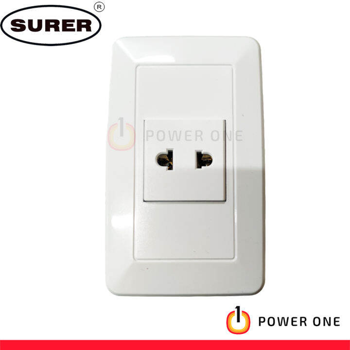 Surer 1353 1 Gang Universal Outlet with Plate [Aura Series] | Lazada PH